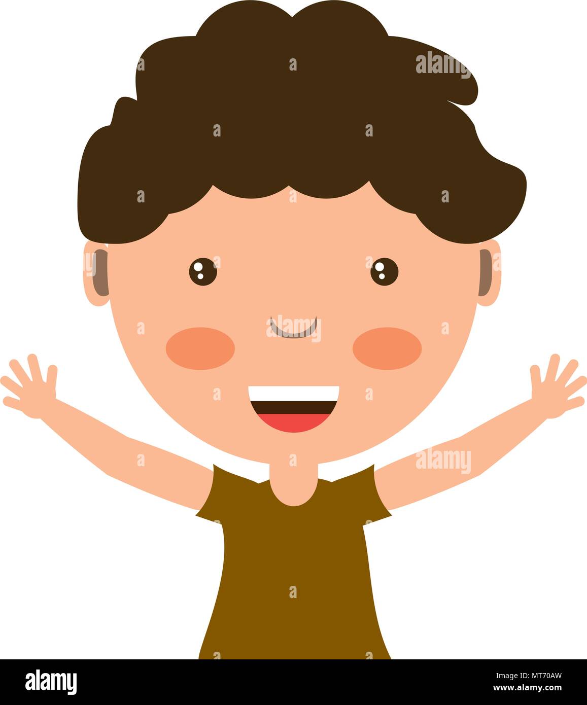 cartoon excited boy icon over white background, colorful design. vector ...