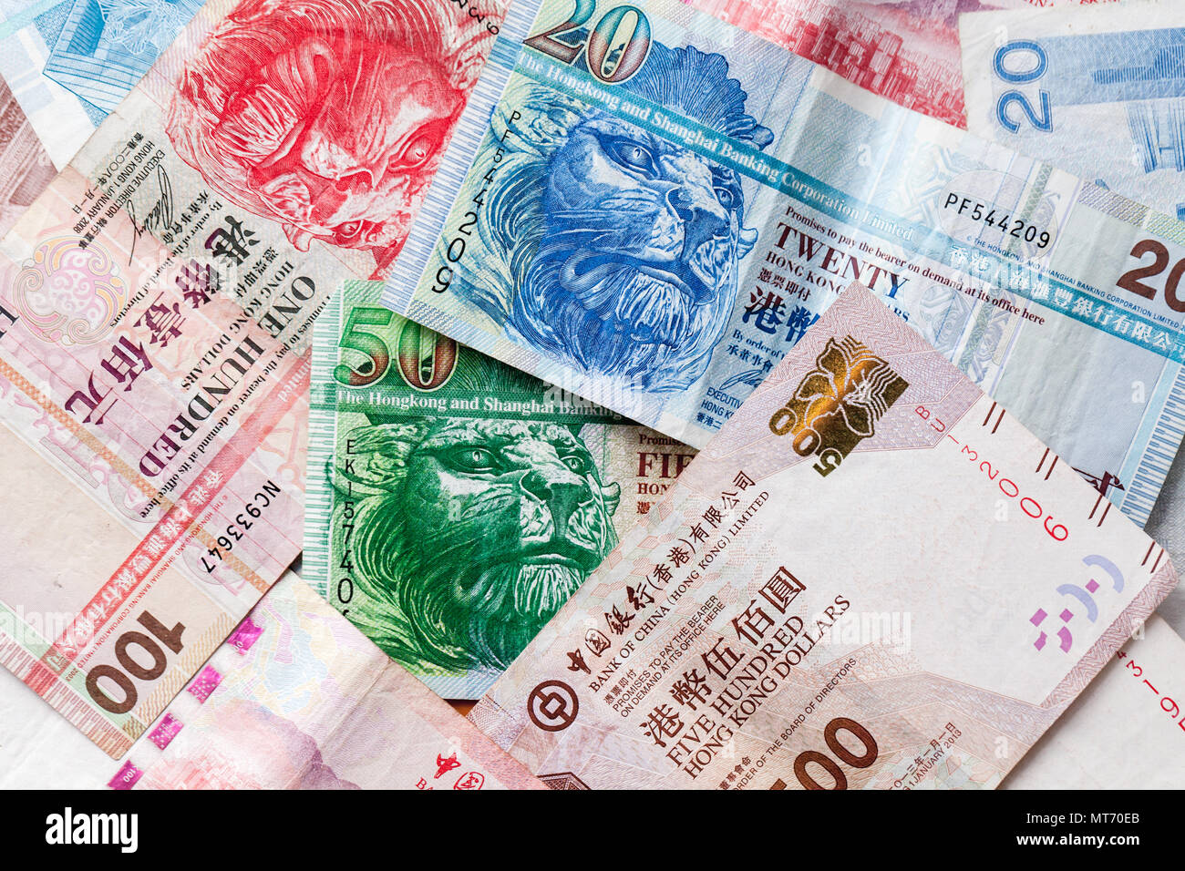 Hong Kong dollars, background photo with colorful banknotes Stock Photo ...