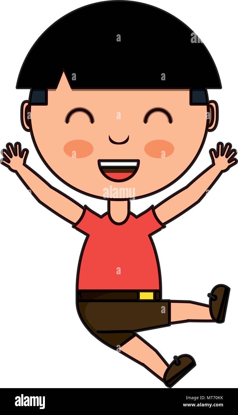 cartoon excited boy icon over white background, colorful design. vector ...