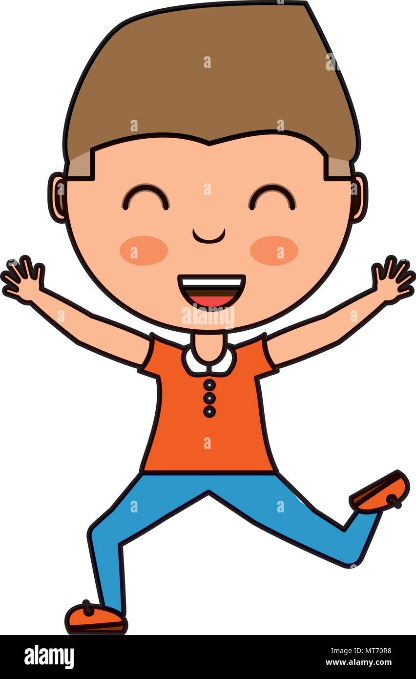 cartoon excited boy icon over white background, colorful design. vector ...