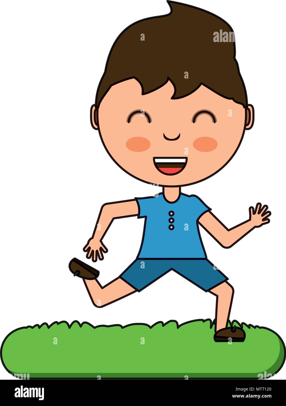 cartoon excited boy icon over white background, colorful design. vector ...