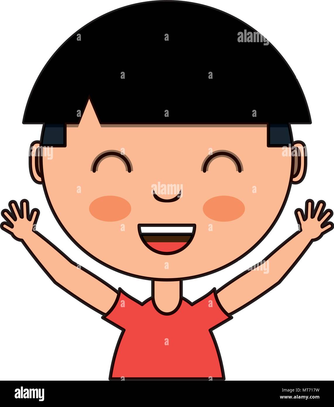 cartoon excited boy icon over white background, colorful design. vector ...