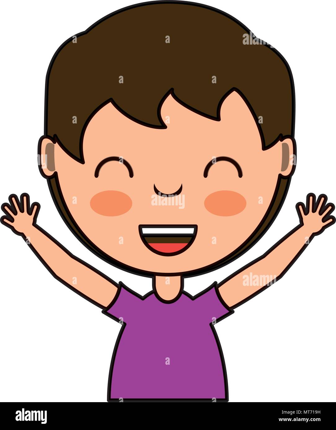 cartoon excited girl over white background, colorful design. vector ...