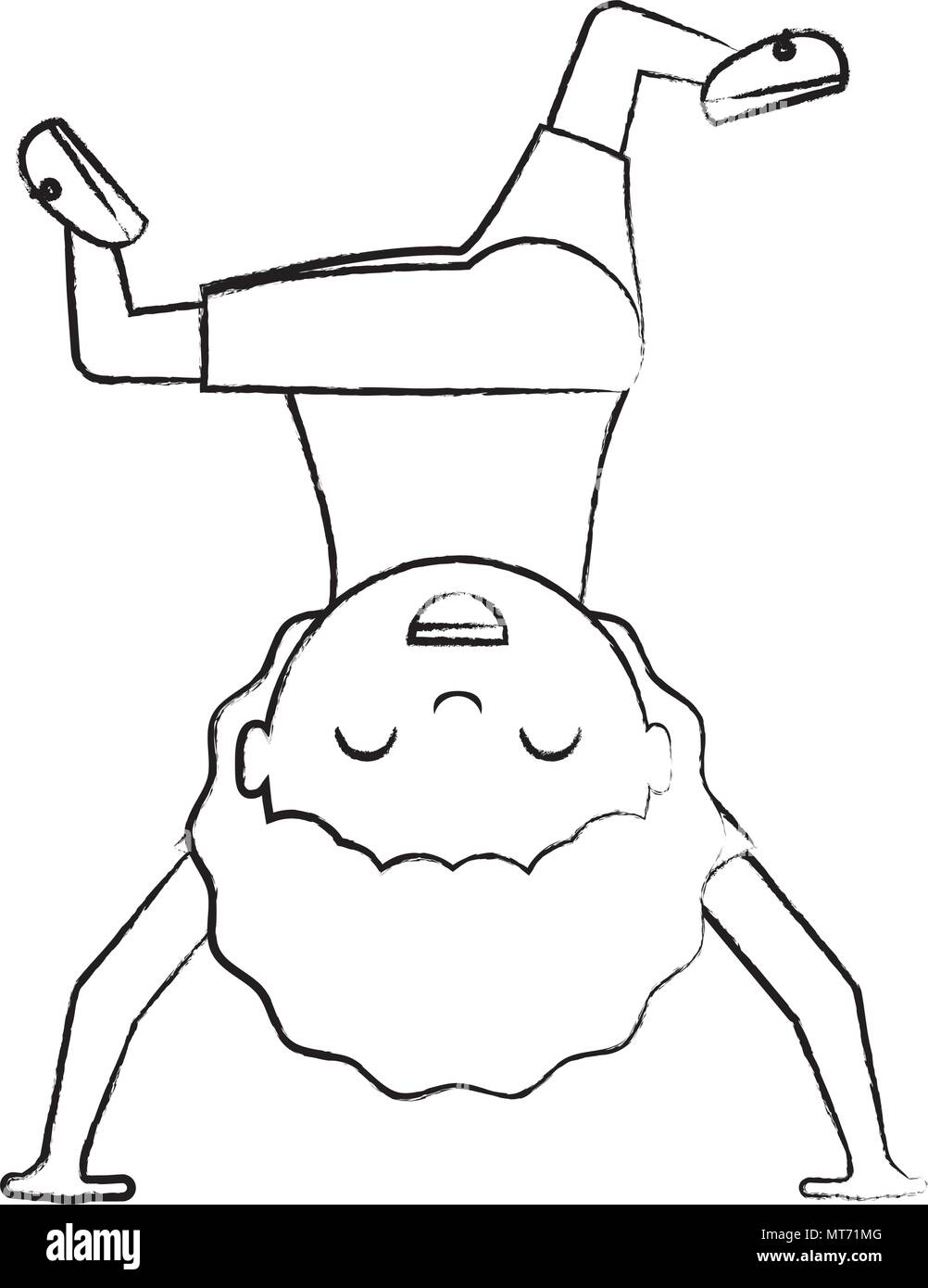 sketch of cartoon boy upside down over white background, vector ...