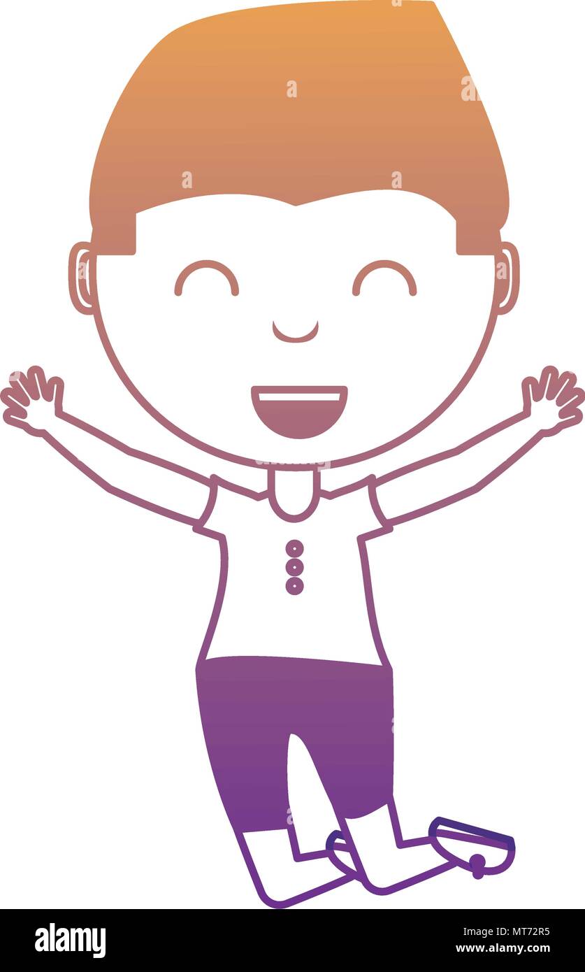 cartoon excited boy icon over white background, colorful design. vector ...