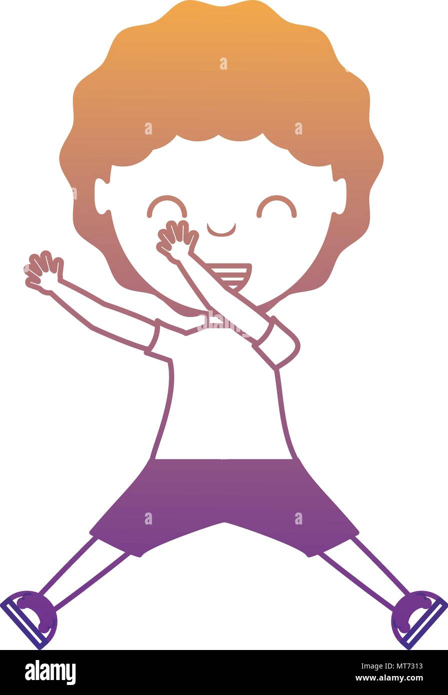 cartoon excited boy icon over white background, colorful design. vector ...