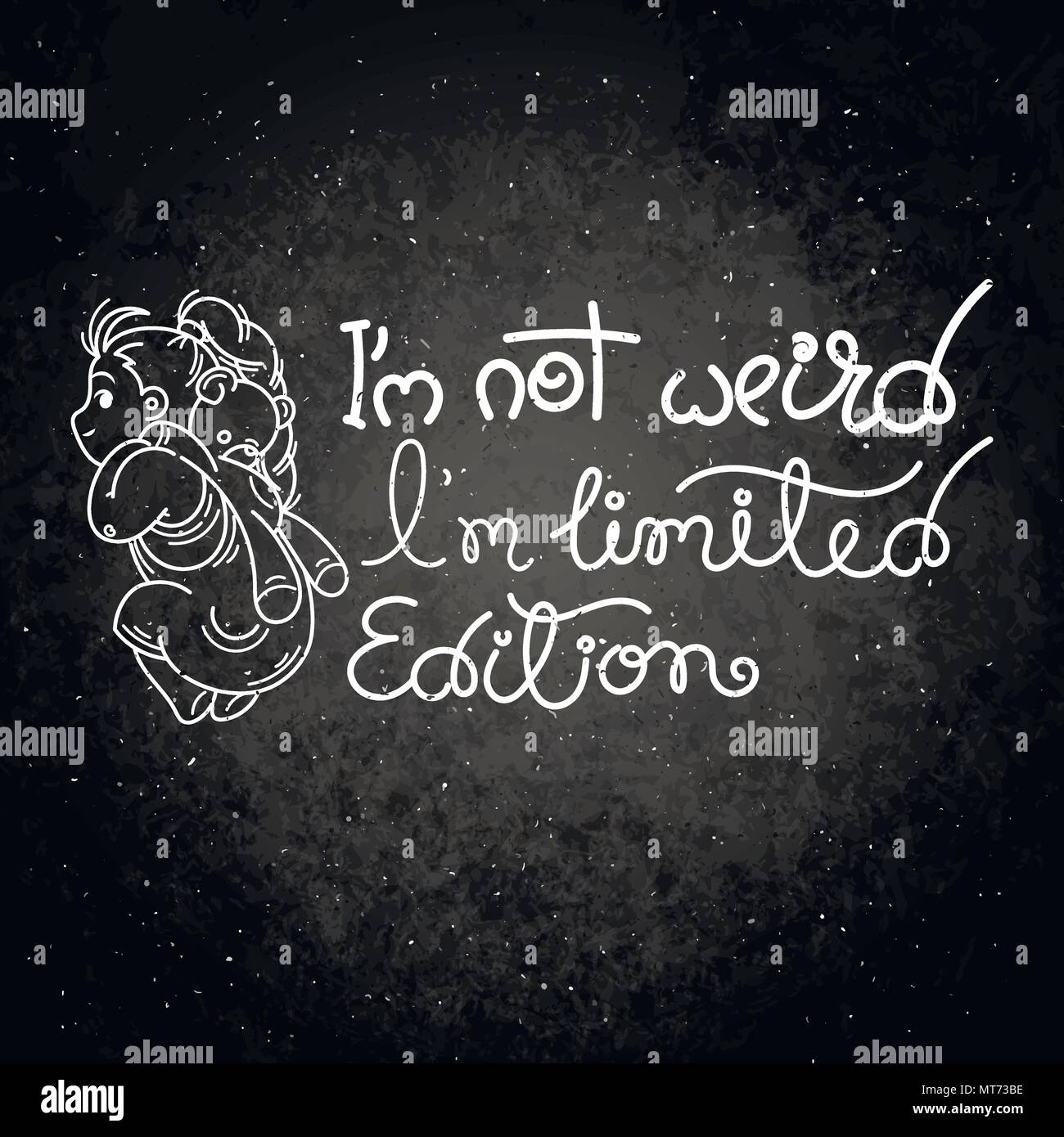 I am not weird, I am limited edition. Cute cartoon kids. Vector and ...
