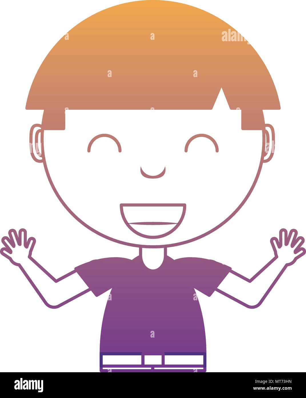 cartoon excited boy icon over white background, colorful design. vector ...