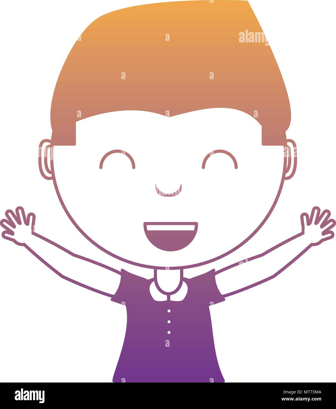 cartoon excited boy icon over white background, colorful design. vector ...