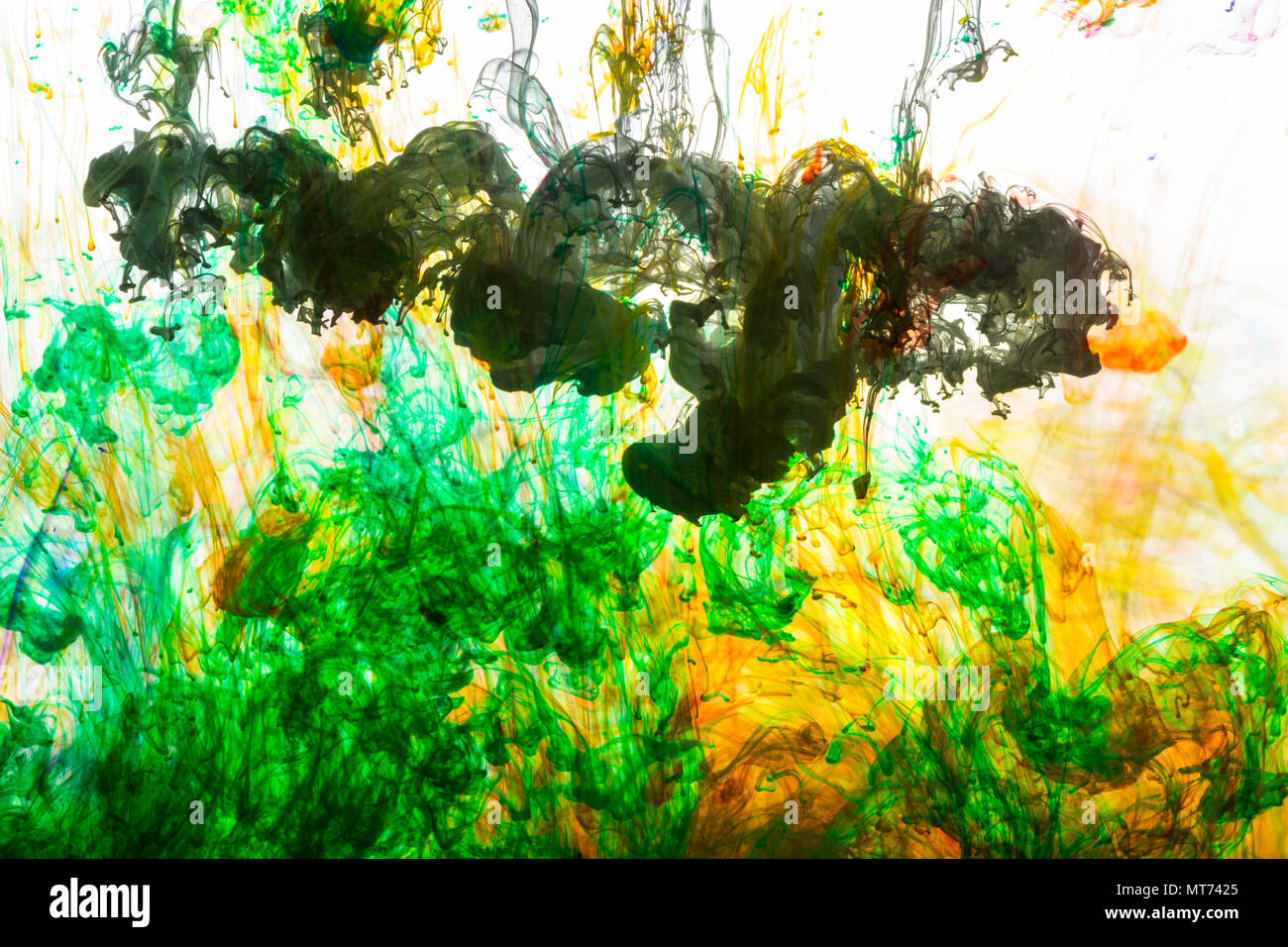 Acrylic colors and ink in water. Abstract background Stock Photo - Alamy