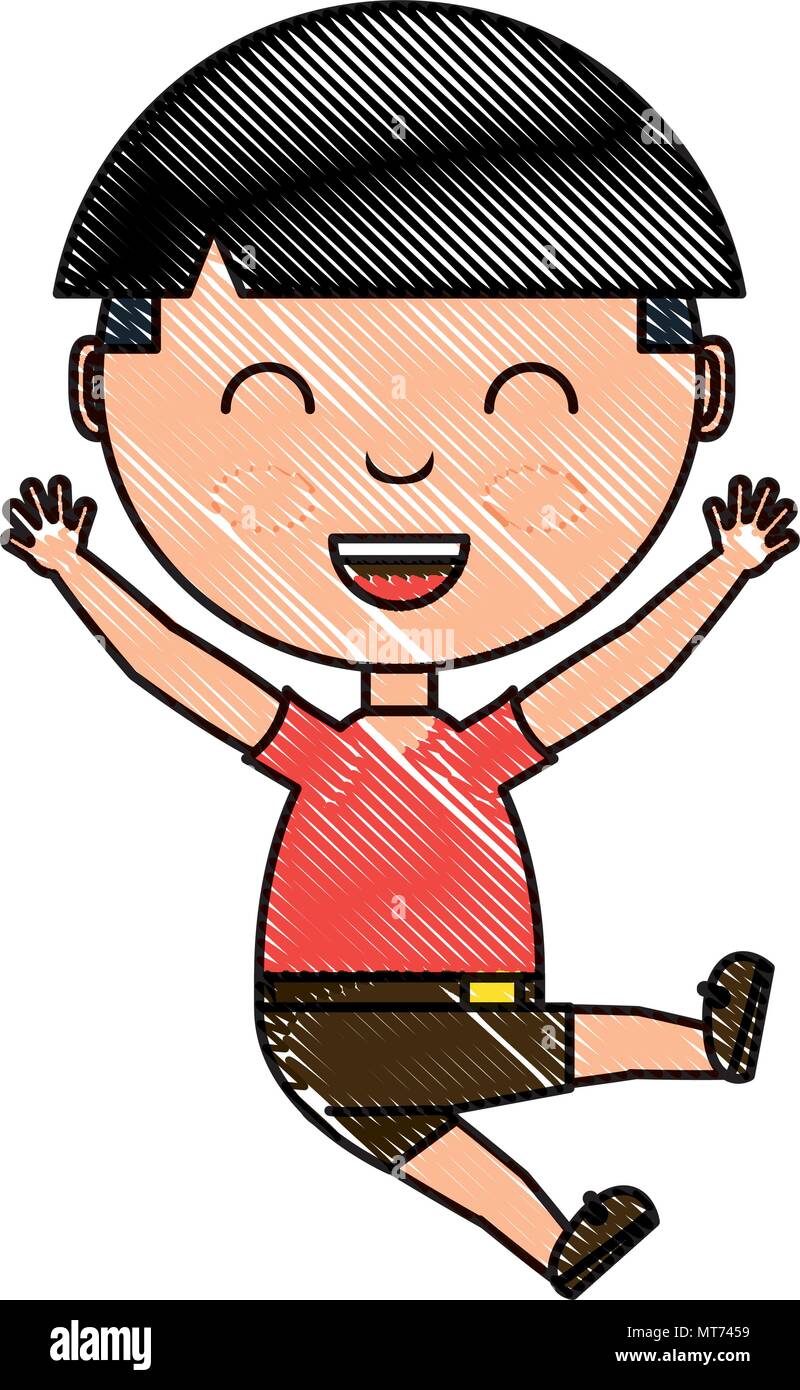 cartoon excited boy icon over white background, colorful design. vector ...