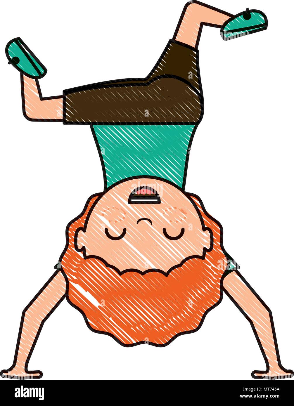 cartoon boy upside down over white background, colorful design. vector ...