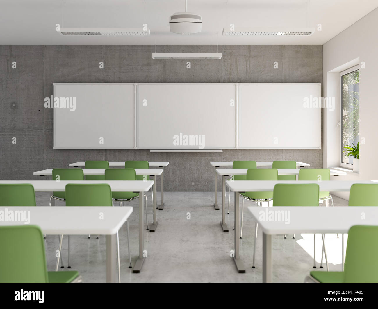 empty school classroom. 3d rendering Stock Photo - Alamy