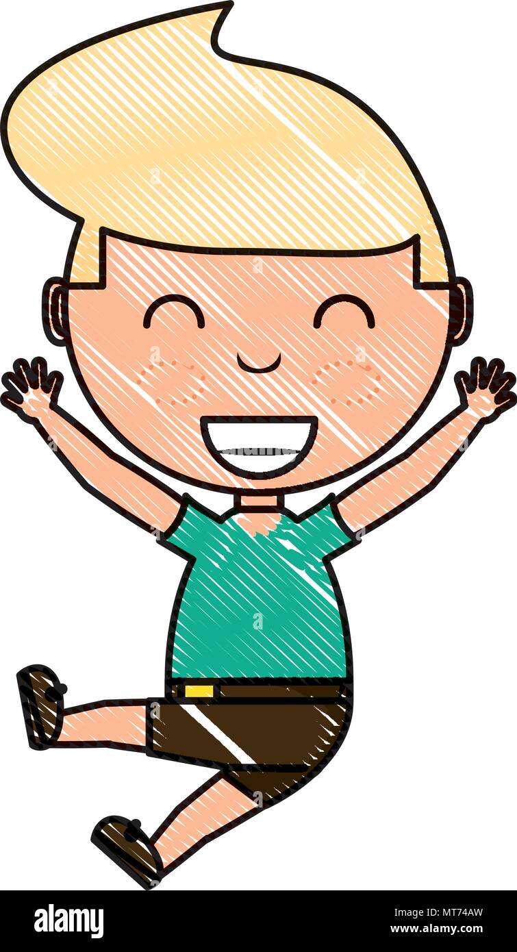 cartoon excited boy icon over white background, colorful design. vector ...