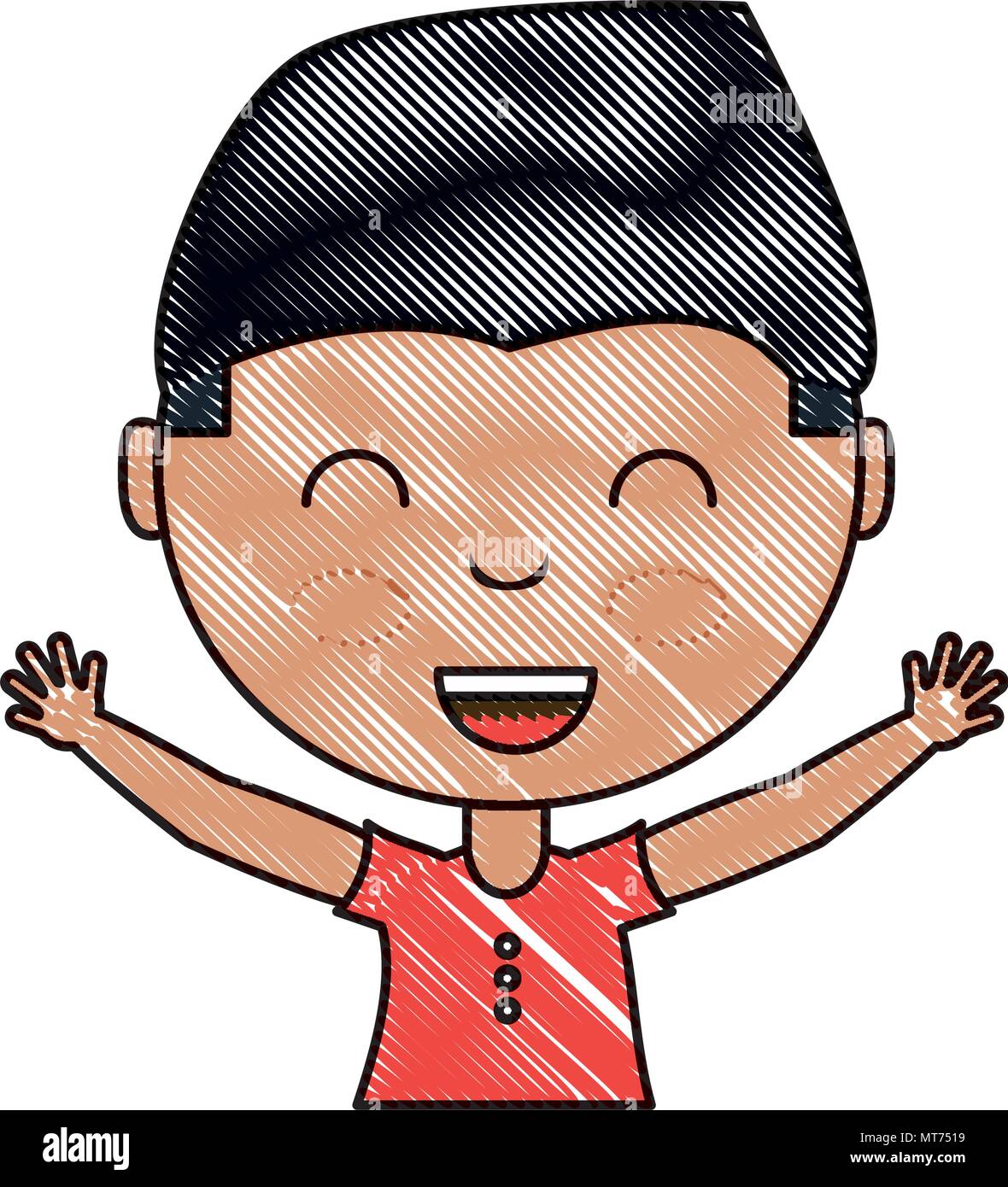 cartoon excited boy icon over white background, colorful design. vector ...