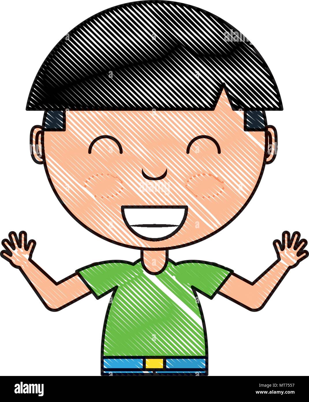 cartoon excited boy icon over white background, colorful design. vector ...