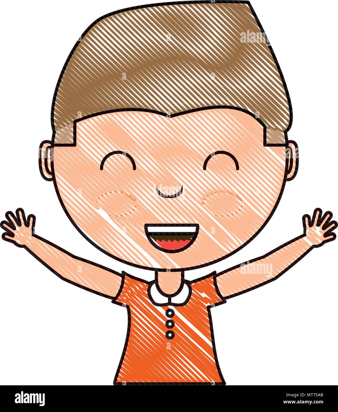 cartoon excited boy icon over white background, colorful design. vector ...