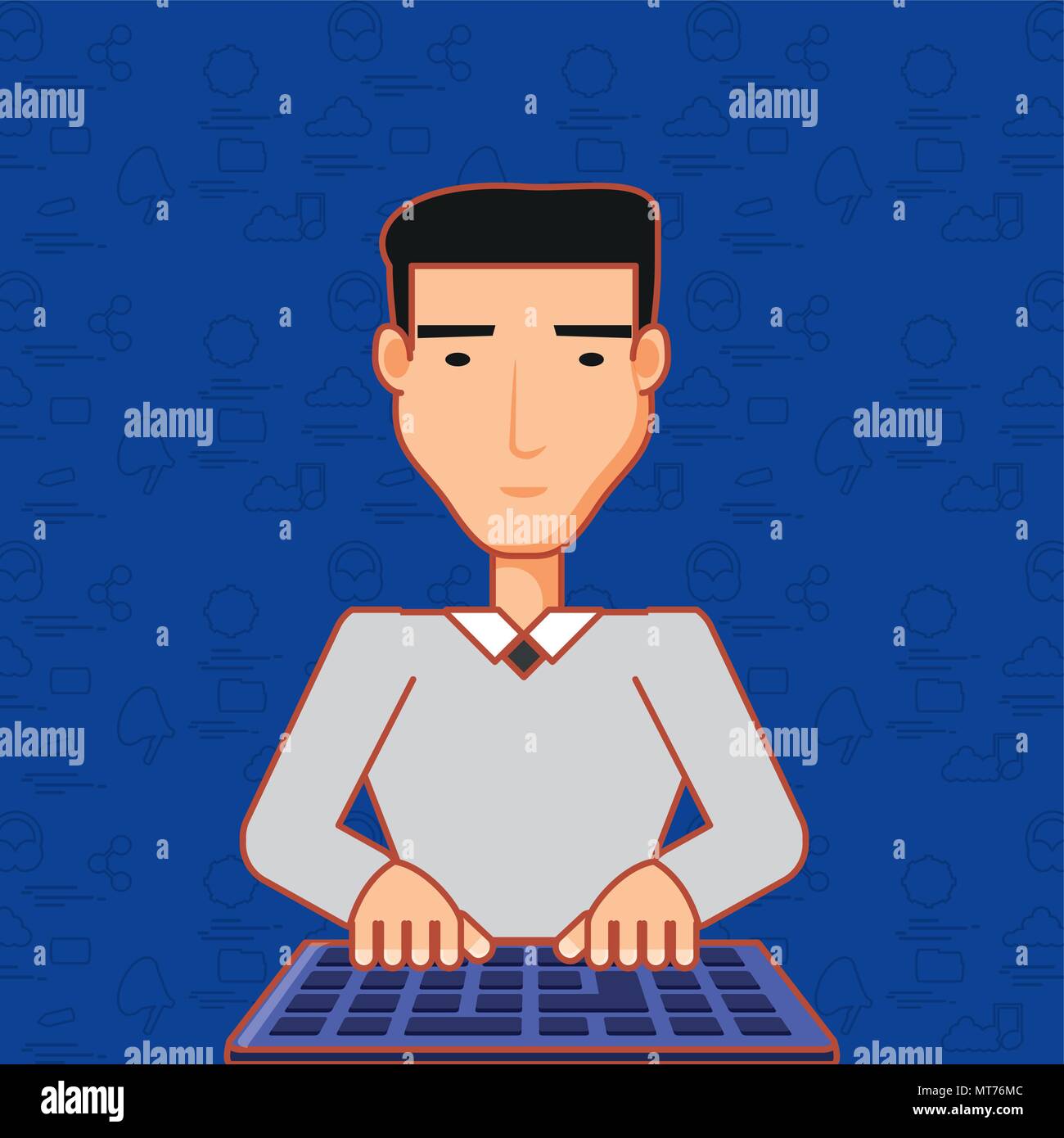 cartoon businessman icon over blue background, colorful design. vector ...