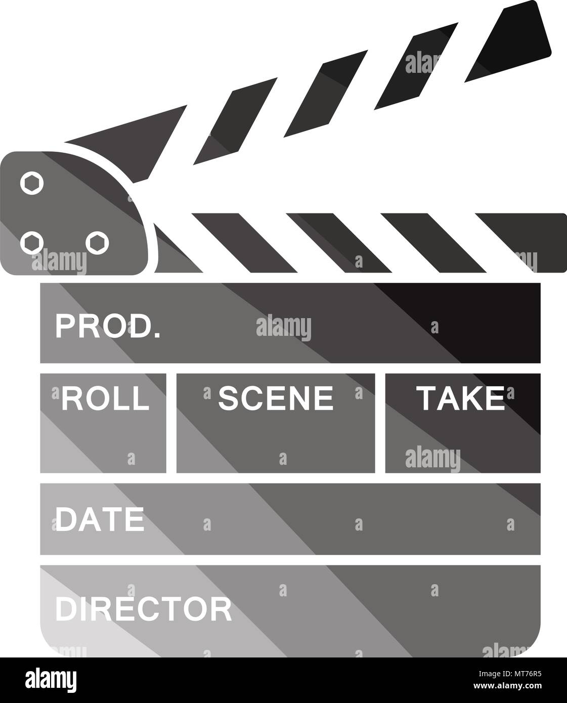 Clapperboard icon. Flat color design. Vector illustration Stock Vector ...
