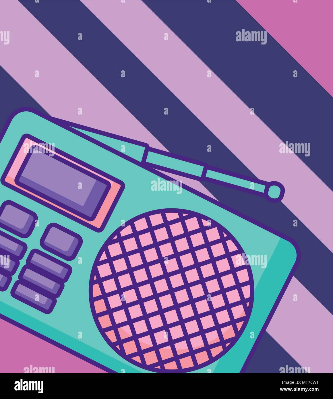 retro radio icon over colorful background, vector illustration Stock ...
