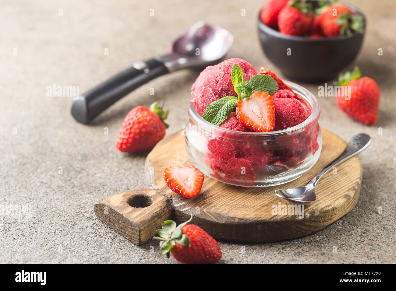 Delicious strawberry ice cream Stock Photo - Alamy