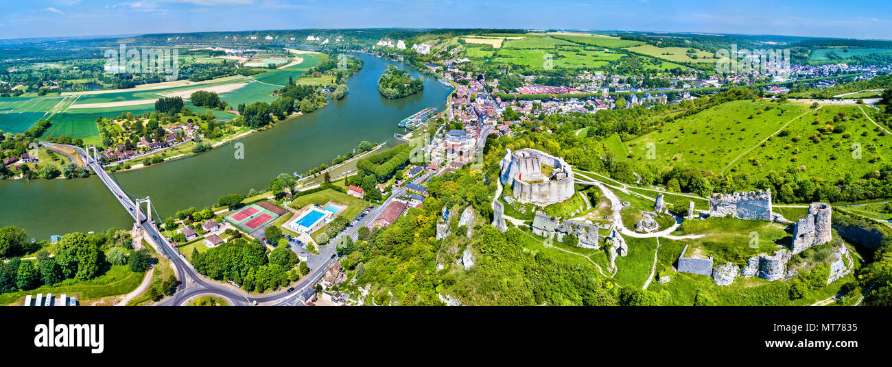 Chateau Gaillard with the Seine river in Les Andelys commune - Normandy ...