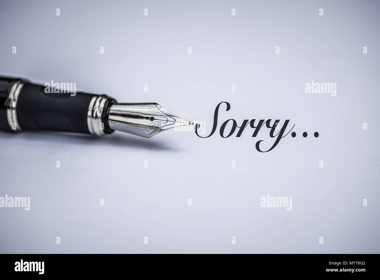 Sorry text concept write with pencil on white background Stock Photo ...