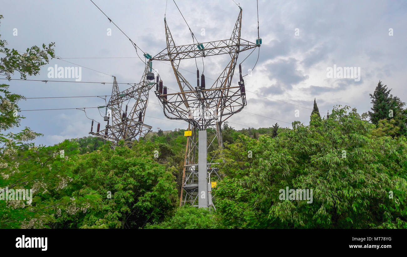 Electricity Pylons High Tension Wire High Resolution Stock Photography ...