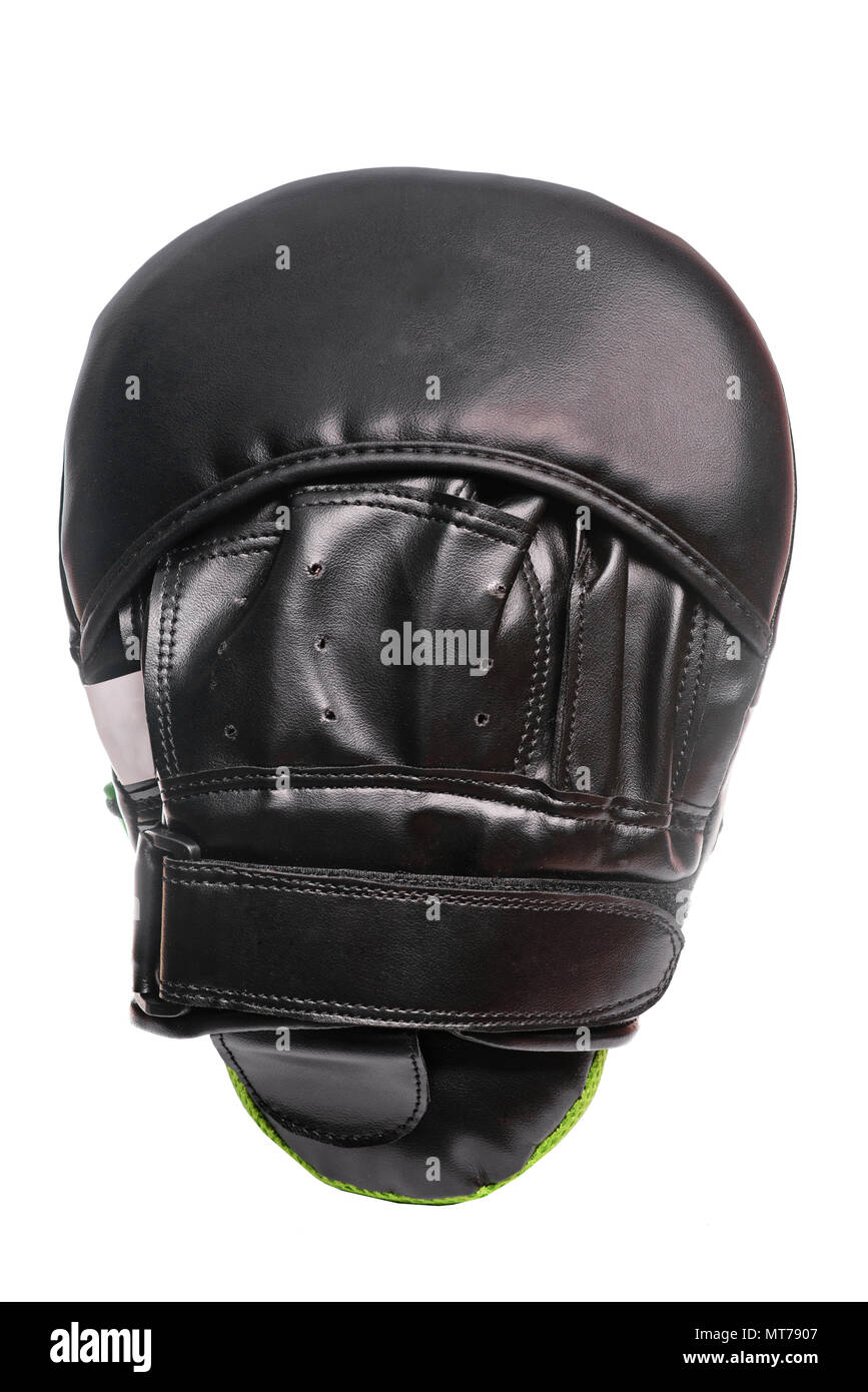 Boxing paws on a white background Black Stock Photo - Alamy