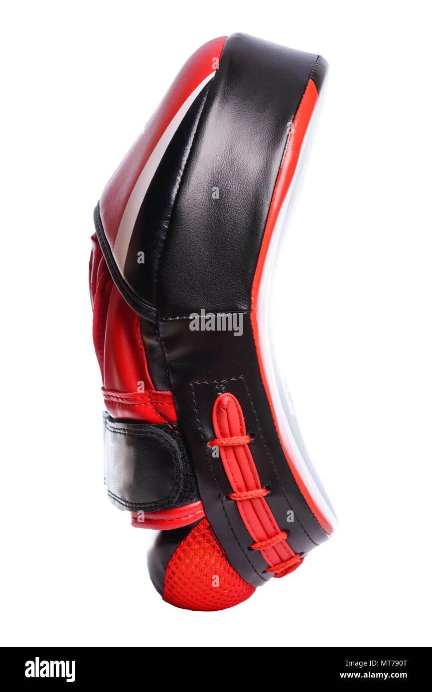 Boxing paws on a white background red Stock Photo - Alamy