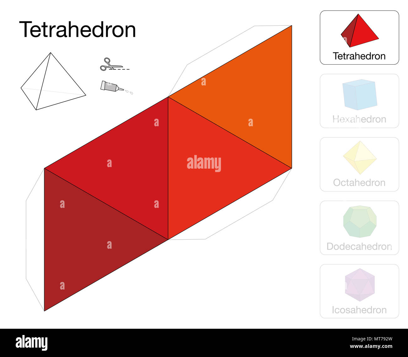 Paper model tetrahedron one five hi-res stock photography and images ...