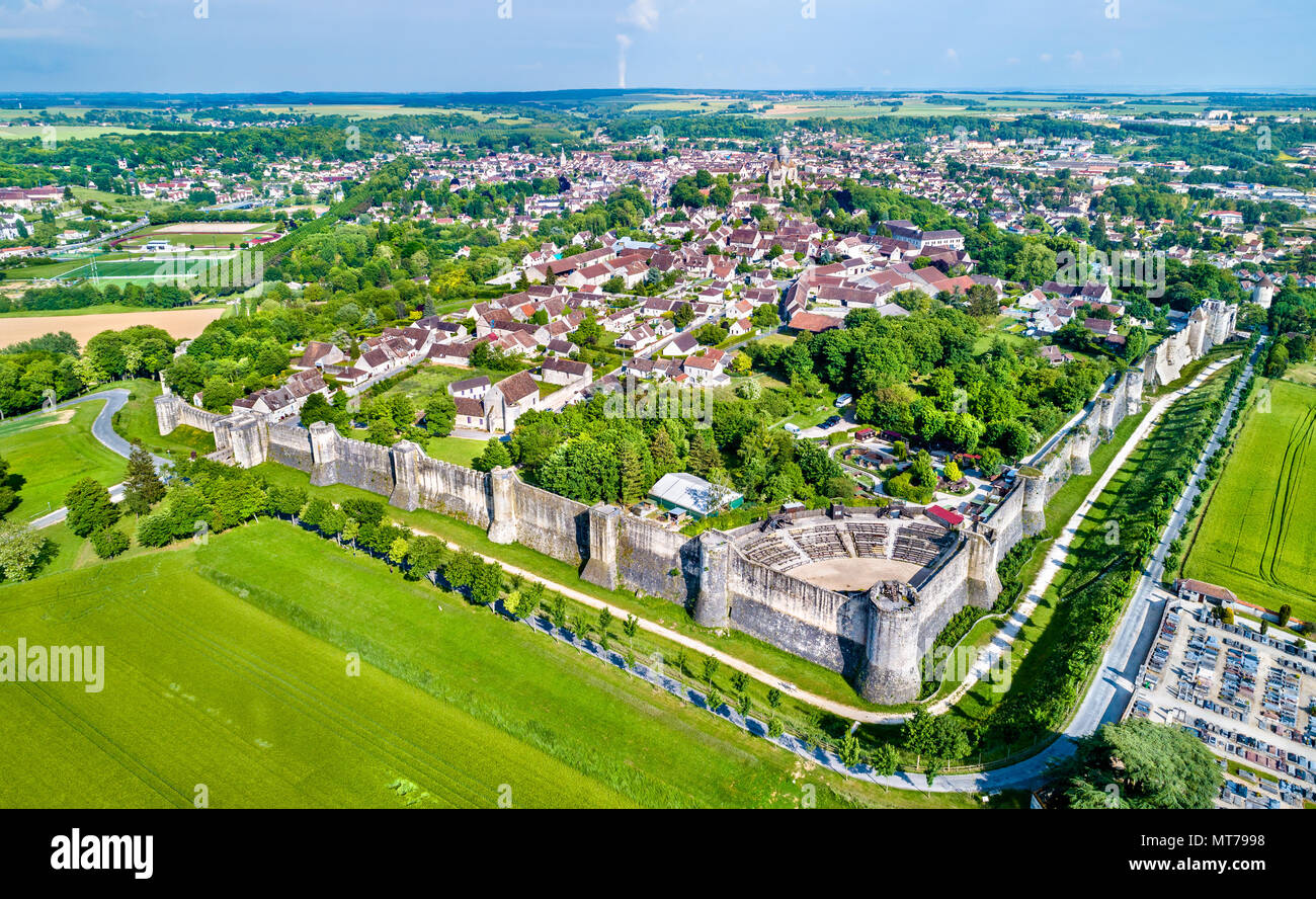 Aerial view of Provins, a town of medieval fairs and a UNESCO World ...