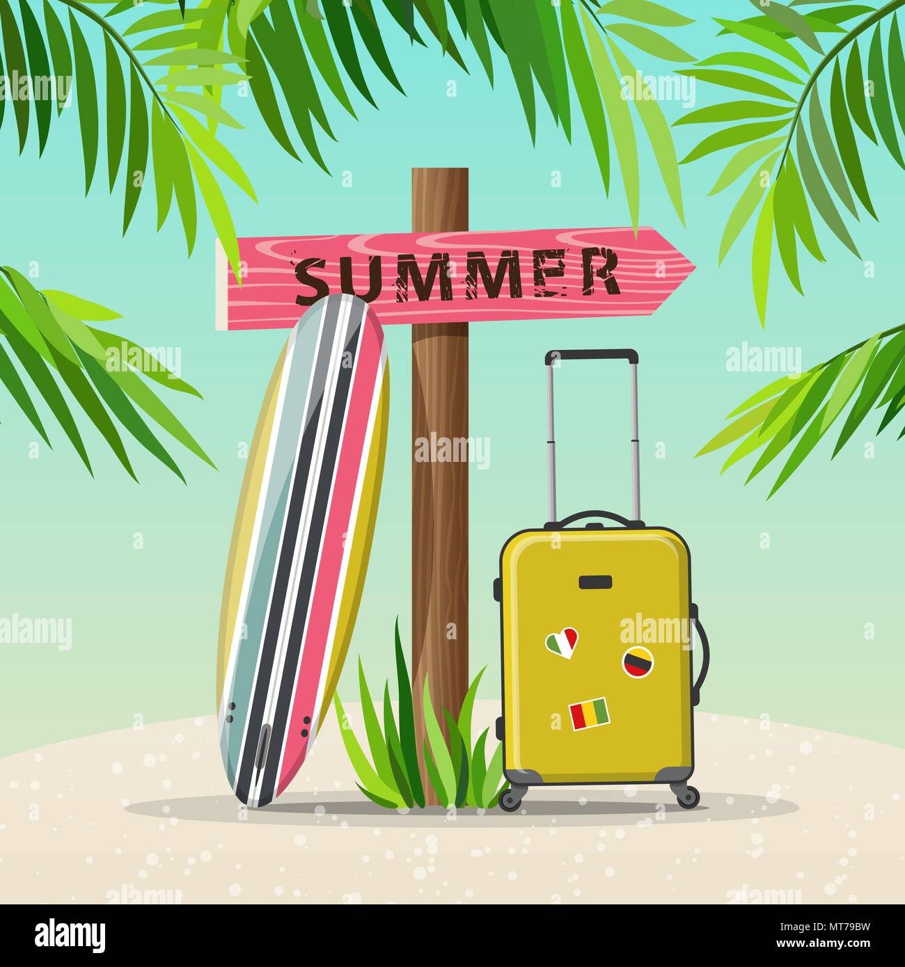 Summer holidays travel vector illustration Stock Vector Image & Art - Alamy