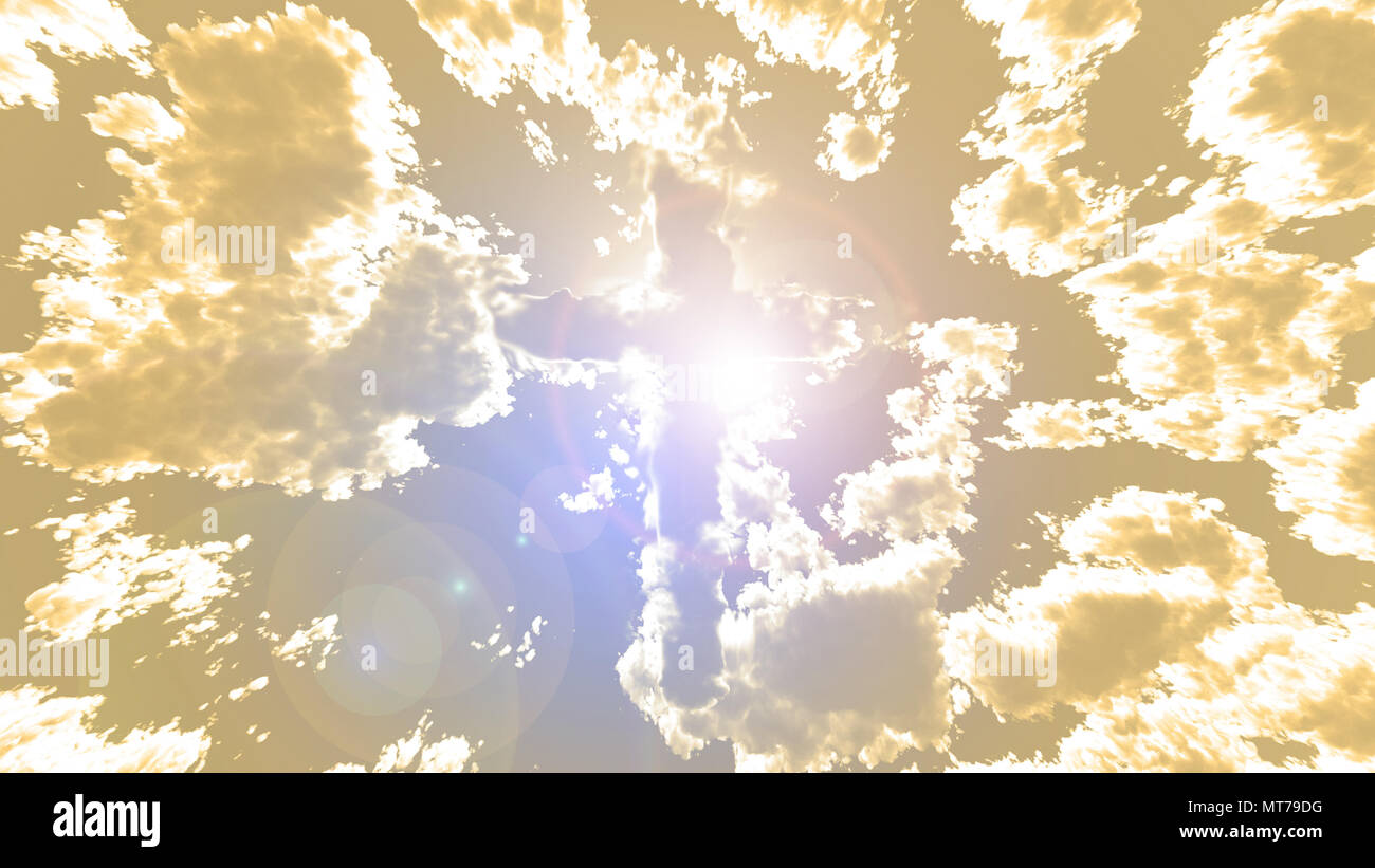 Colorful cloud cross in sky Stock Photo - Alamy