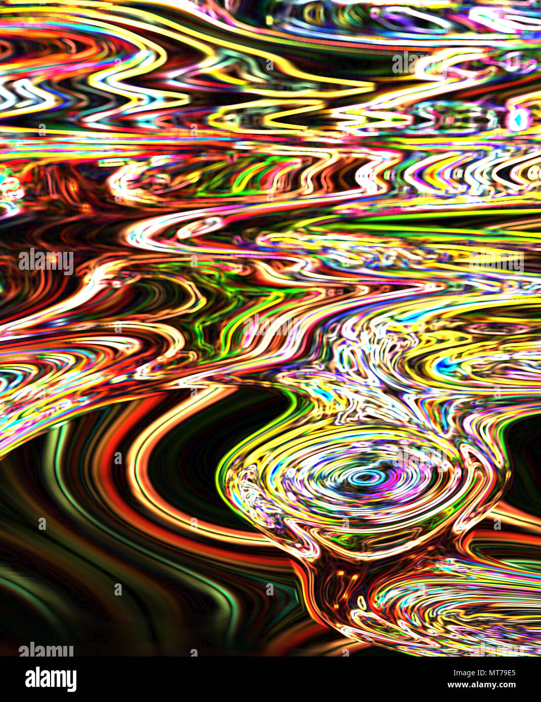 Colorful Water Ripples. 3D rendering Stock Photo - Alamy