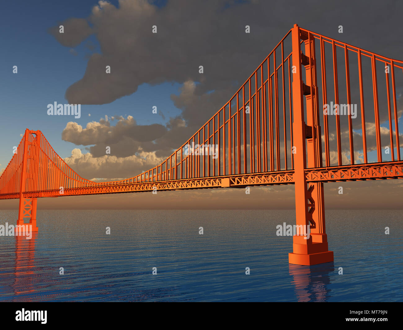 Golden Gate Bridge 3D Rendering Stock Photo - Alamy