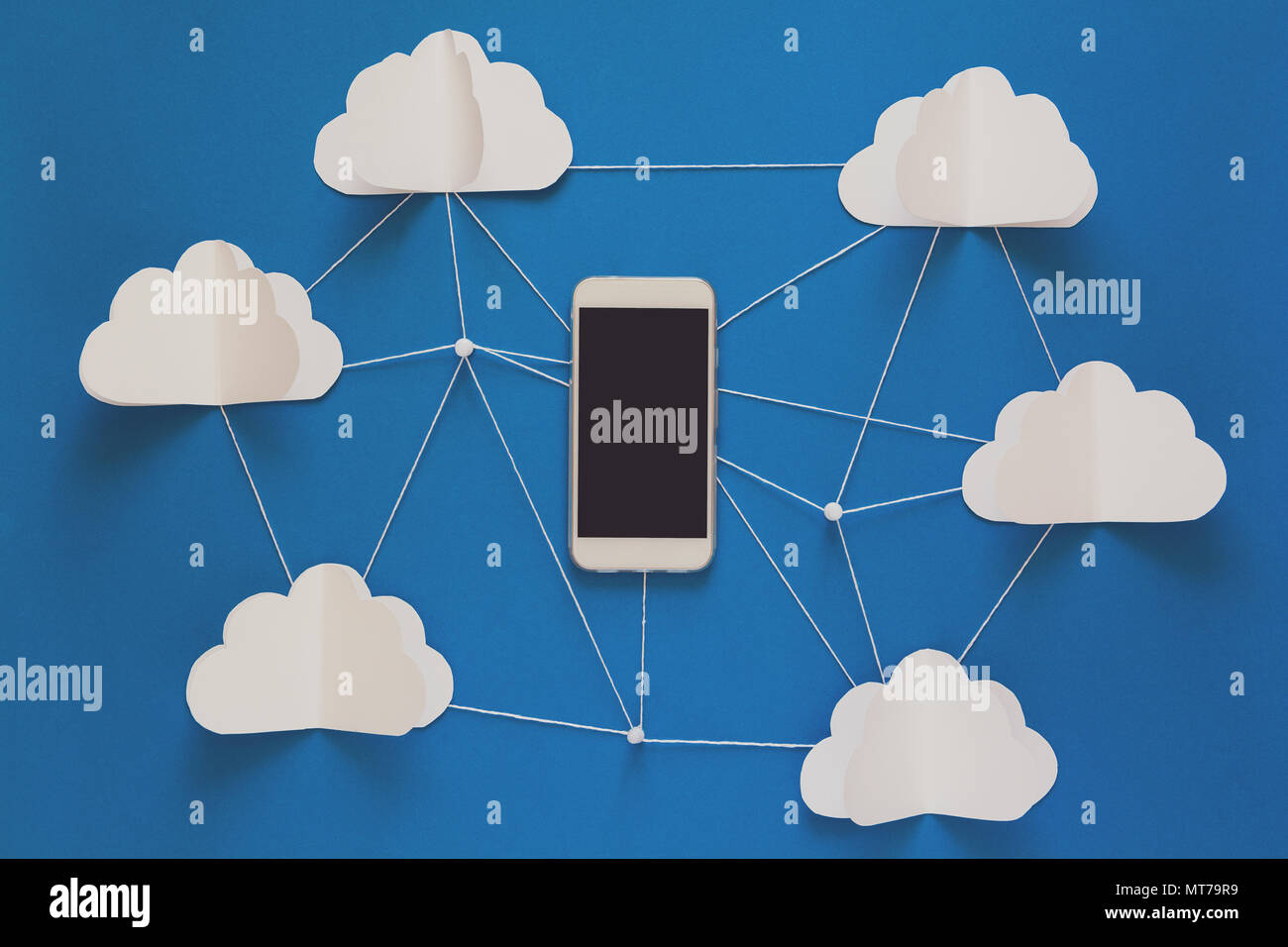 Network connection and cloud storage technology concept. Data ...
