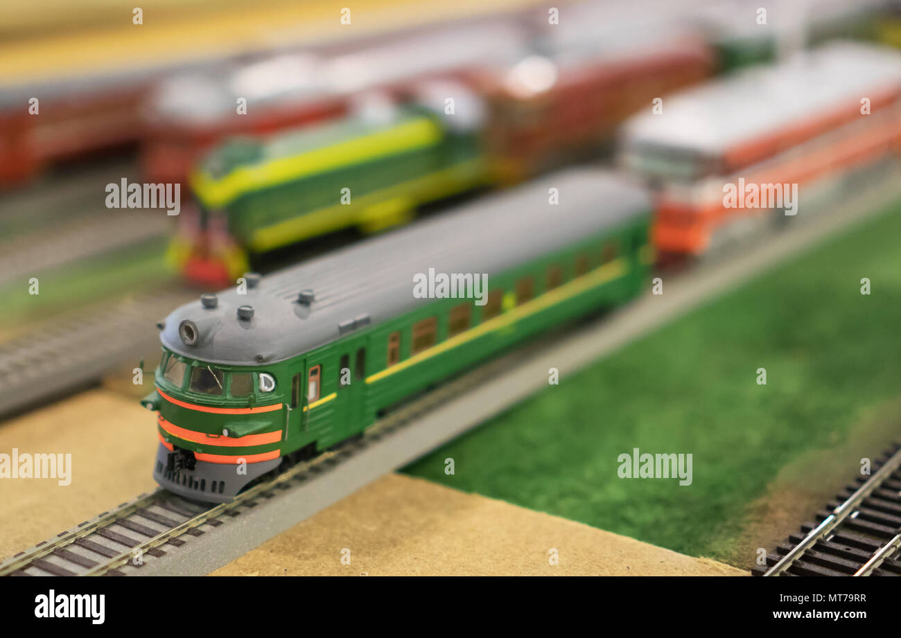 Various soviet train models on exhibition Stock Photo - Alamy
