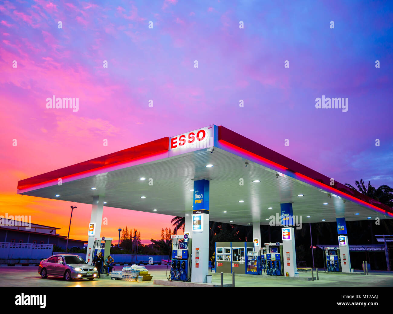 Esso service station at night hi-res stock photography and images - Alamy