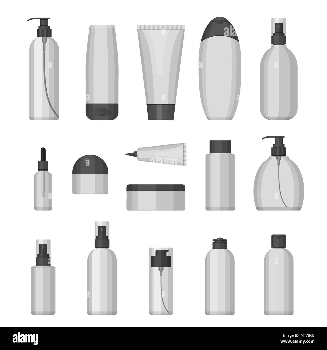 Set of vector cosmetic bottles, flat design Stock Vector Image & Art ...