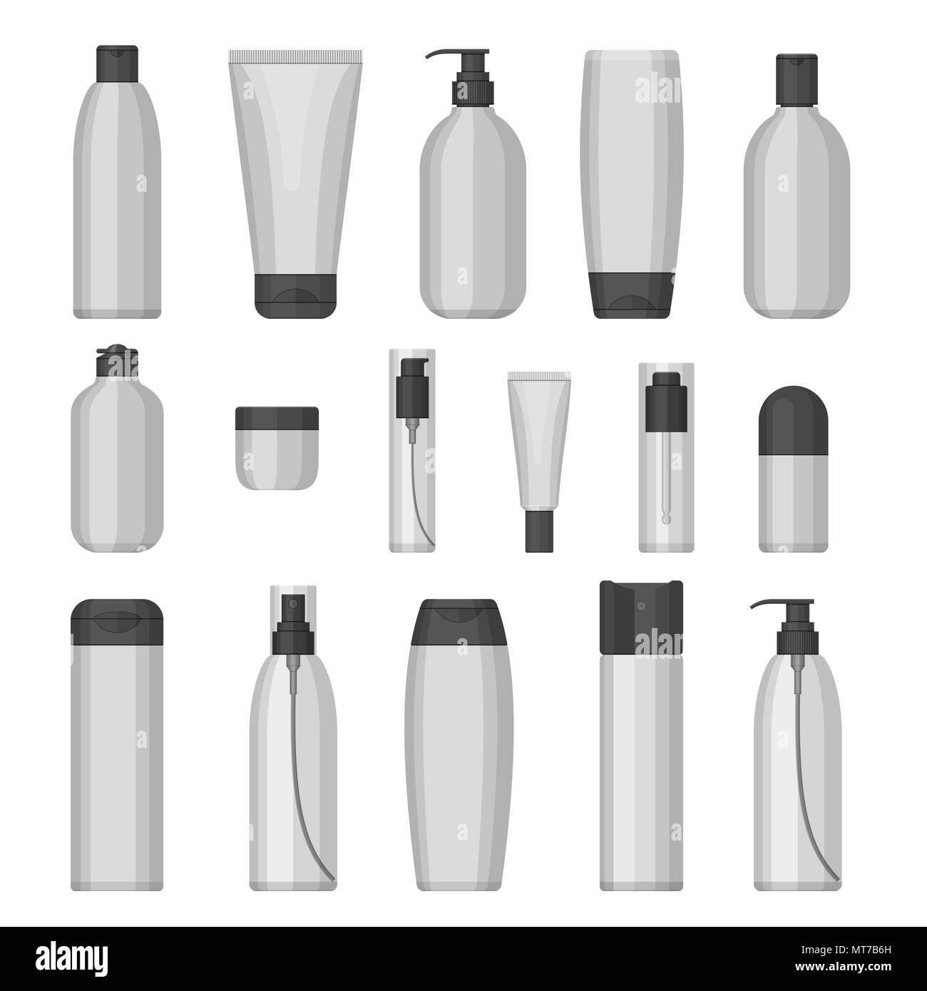 Set of vector cosmetic bottles, flat design Stock Vector Image & Art ...