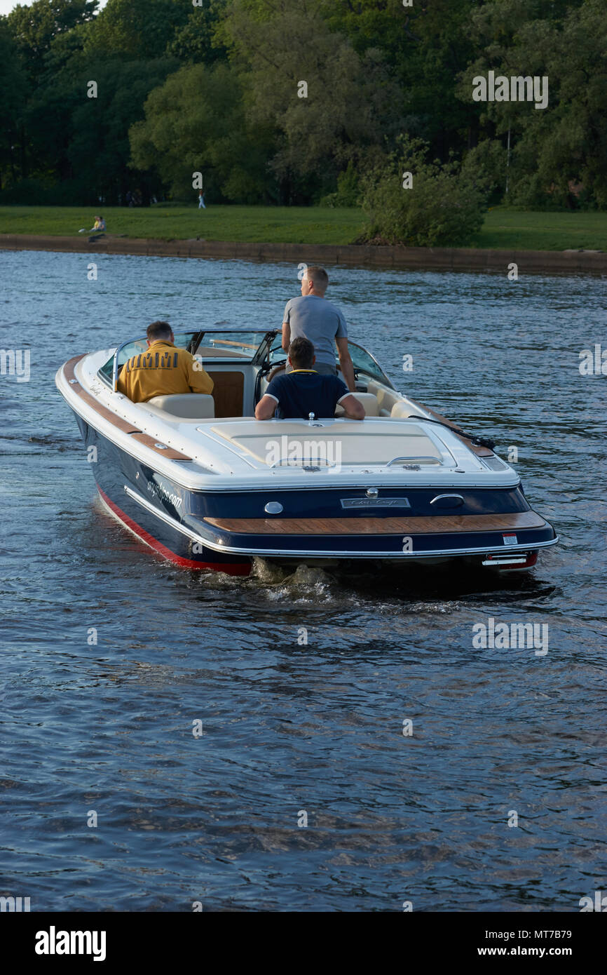 Motor boat on water Stock Photo - Alamy