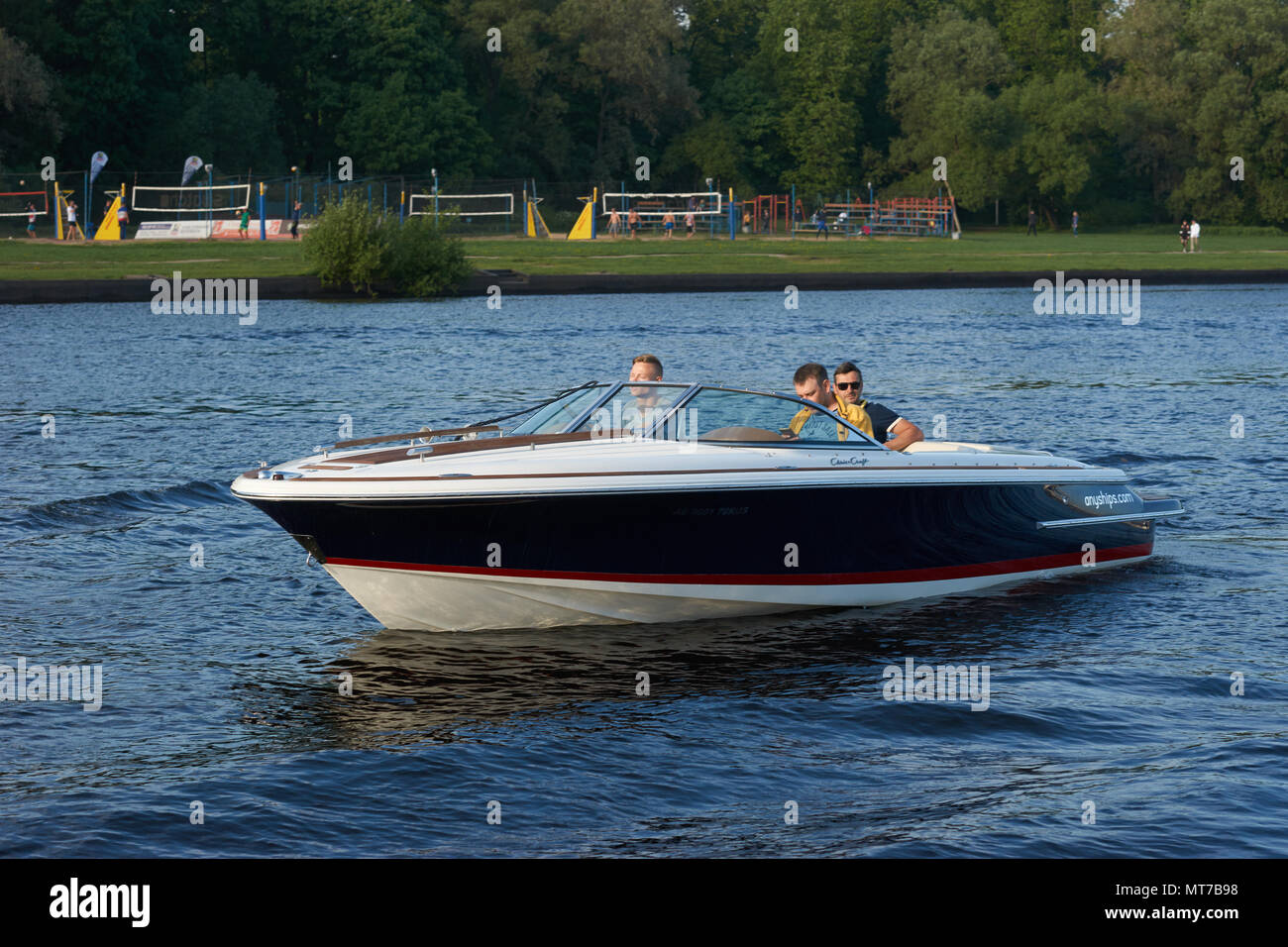 Motor boat on water Stock Photo - Alamy