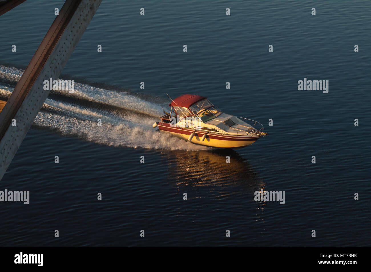 Water Boat Boating Waves Beach River Bridge High Resolution Stock ...