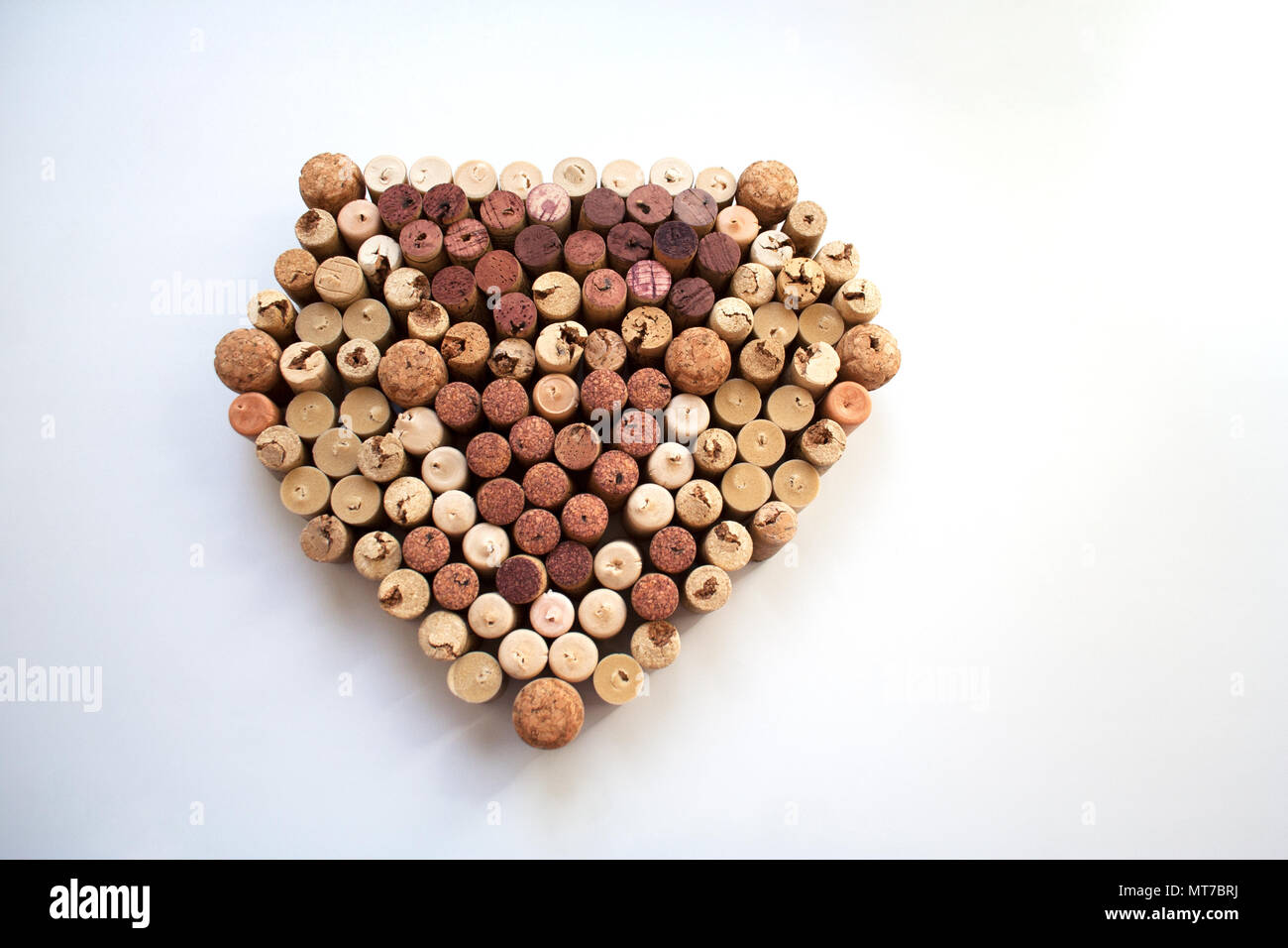 Wine corks diamond shaped composition isolated on white background from ...