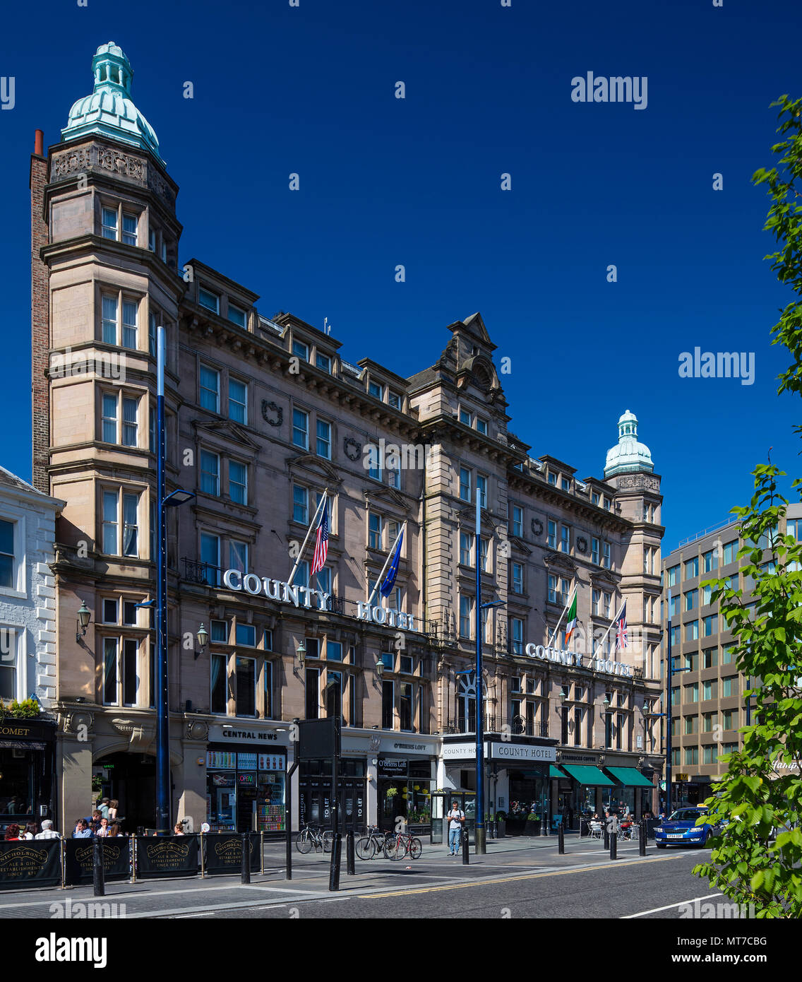 Daytime summer view of the County Hotel in Newcastle Tyne and Wear ...