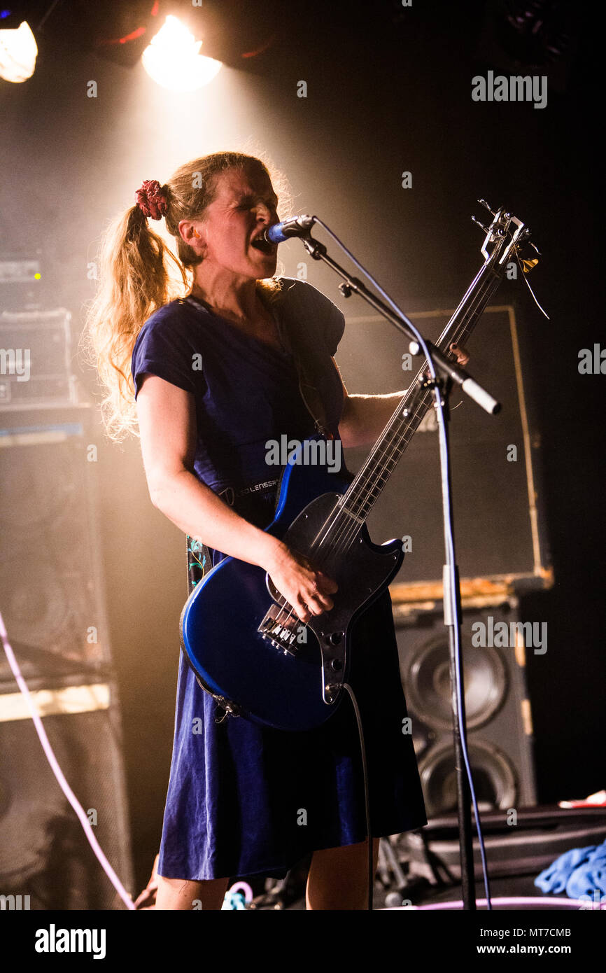 Norway, Oslo - May 18, 2018. The Norwegian noise punk band MoE performs ...