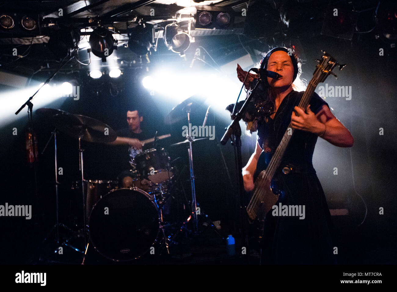Norway, Oslo - May 18, 2018. The Norwegian noise punk band MoE performs ...