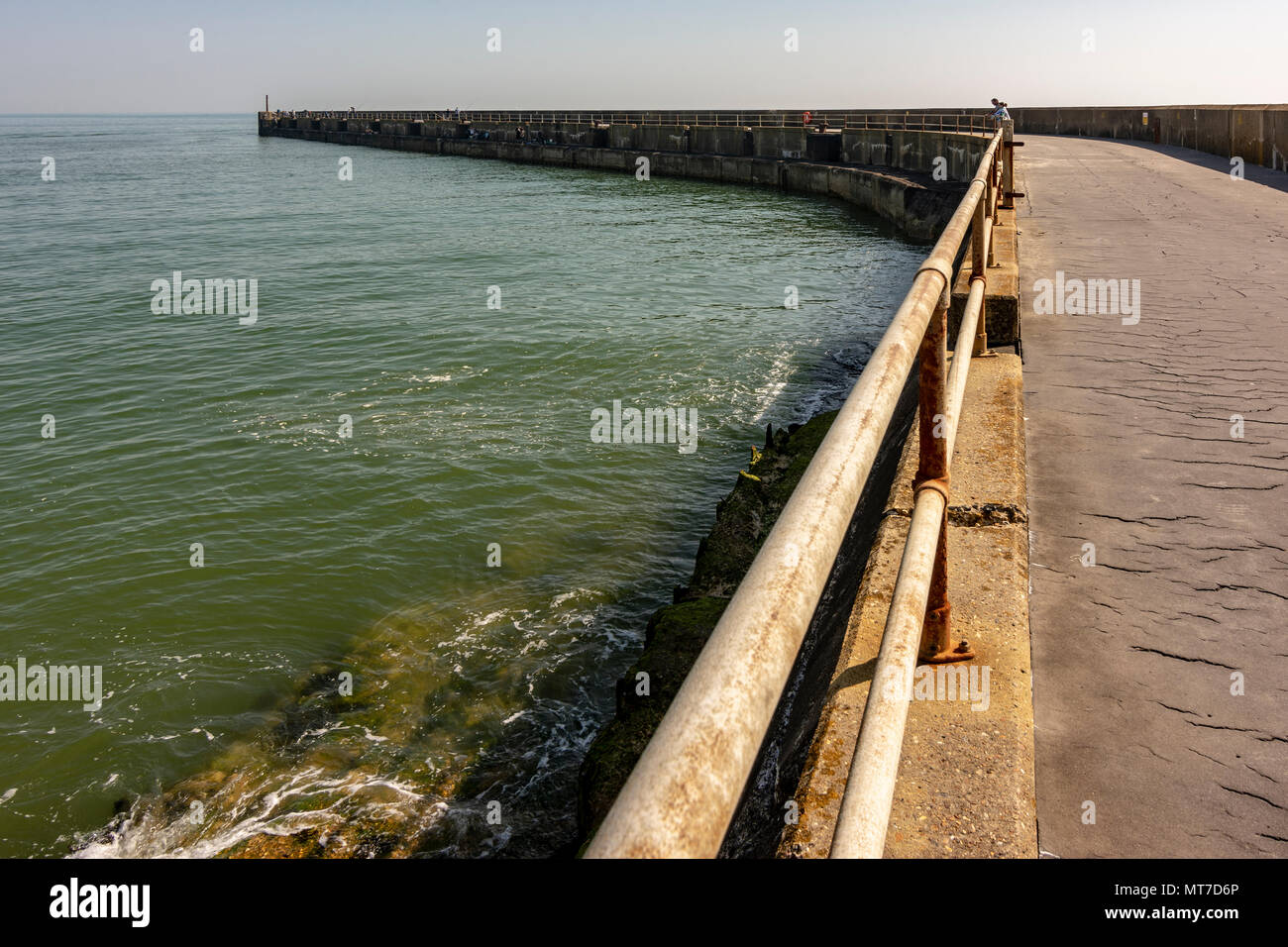 Shoreham arm / pier / breaker at the entrance to Shoreham Harbour, West ...