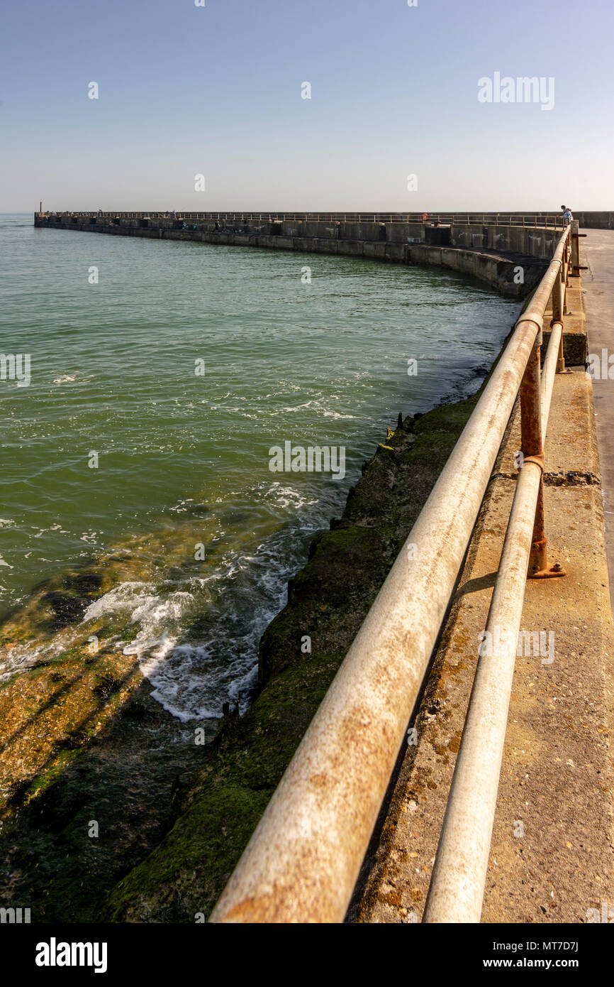 Shoreham arm / pier / breaker at the entrance to Shoreham Harbour, West ...